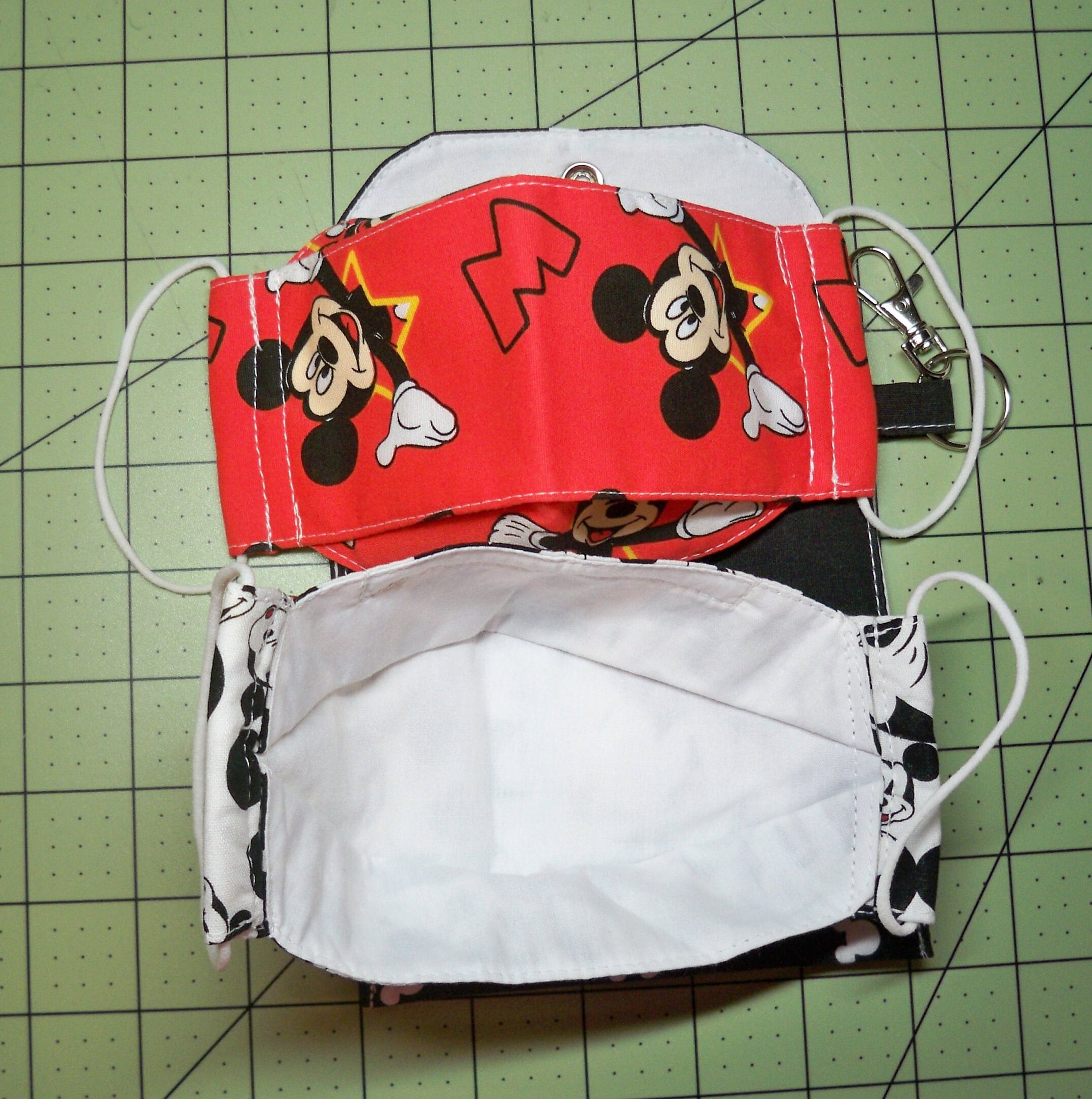 Mickey Mouse Masks and Storage Pouch With Keyring and Clasp to - Etsy
