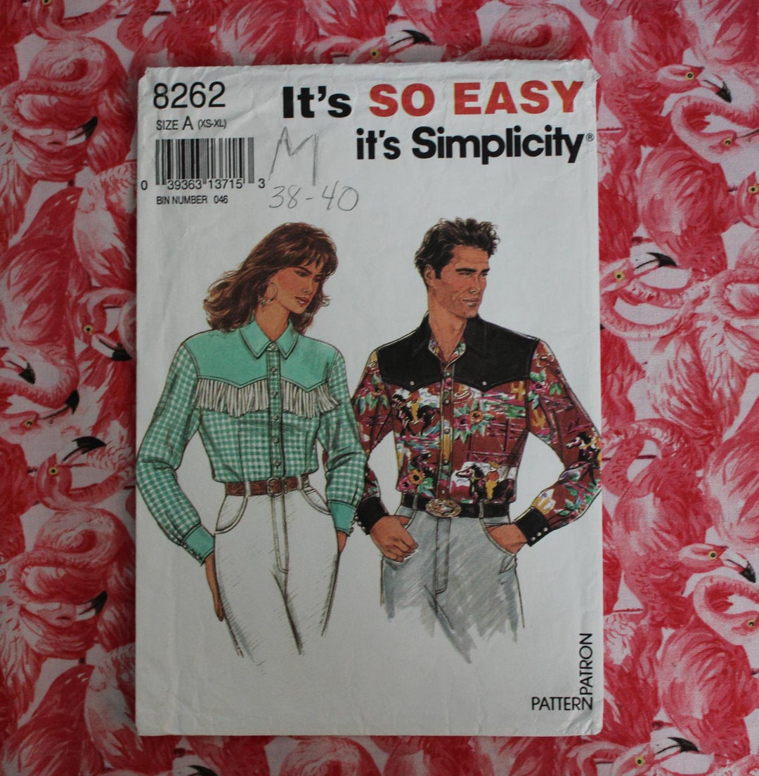 Simplicity 8262 Misses', Men's or Teens Western Shirt. Cut to Size ...
