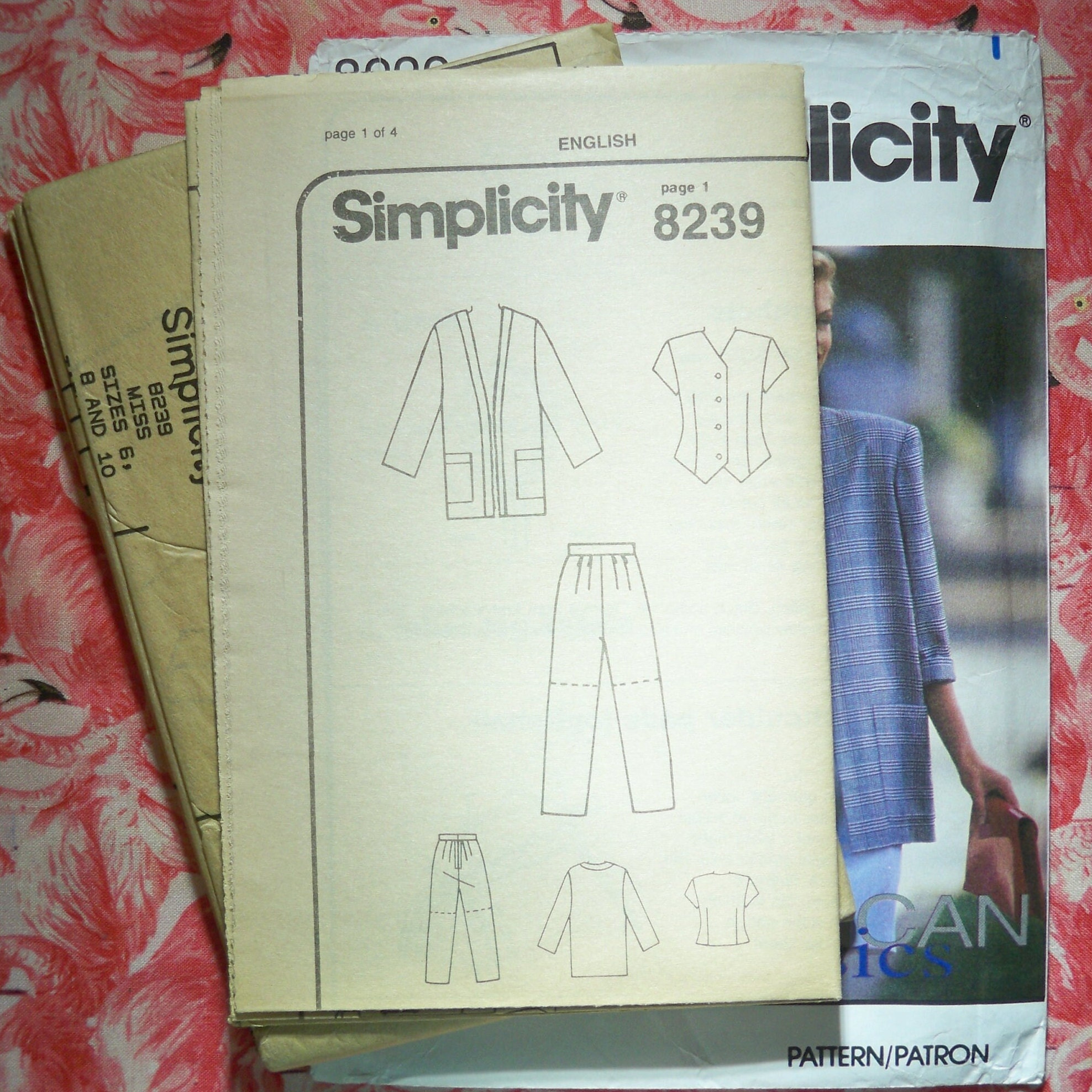 Uncut Simplicity 8239 Misses' Pants or Shorts, Top and Unlined Jacket ...