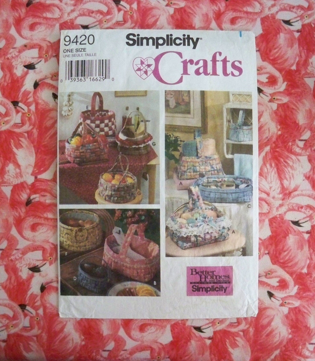 Uncut Vintage Simplicity 9420 Design Your Own Woven Fabric Basket ...