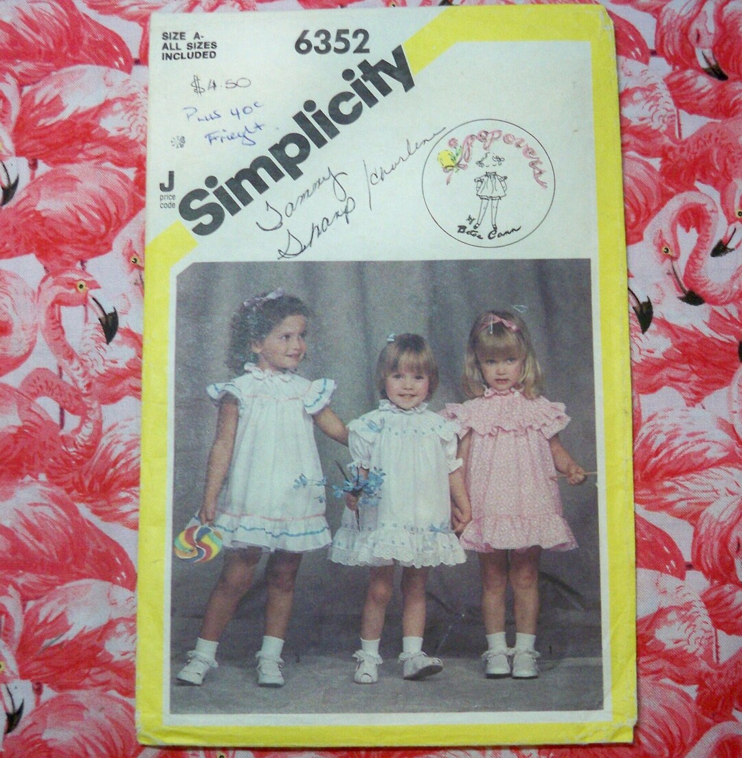 Vintage Simplicity 6352 Toddlers' Dress and Panties Size Small 1/2-1 ...