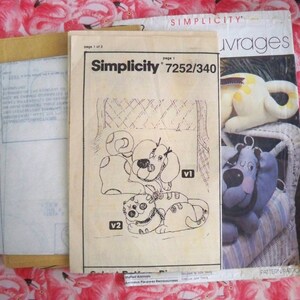 Simplicity 7252 Sewing Pattern Cat and Dog Stuffed Animals the Vanessa ...