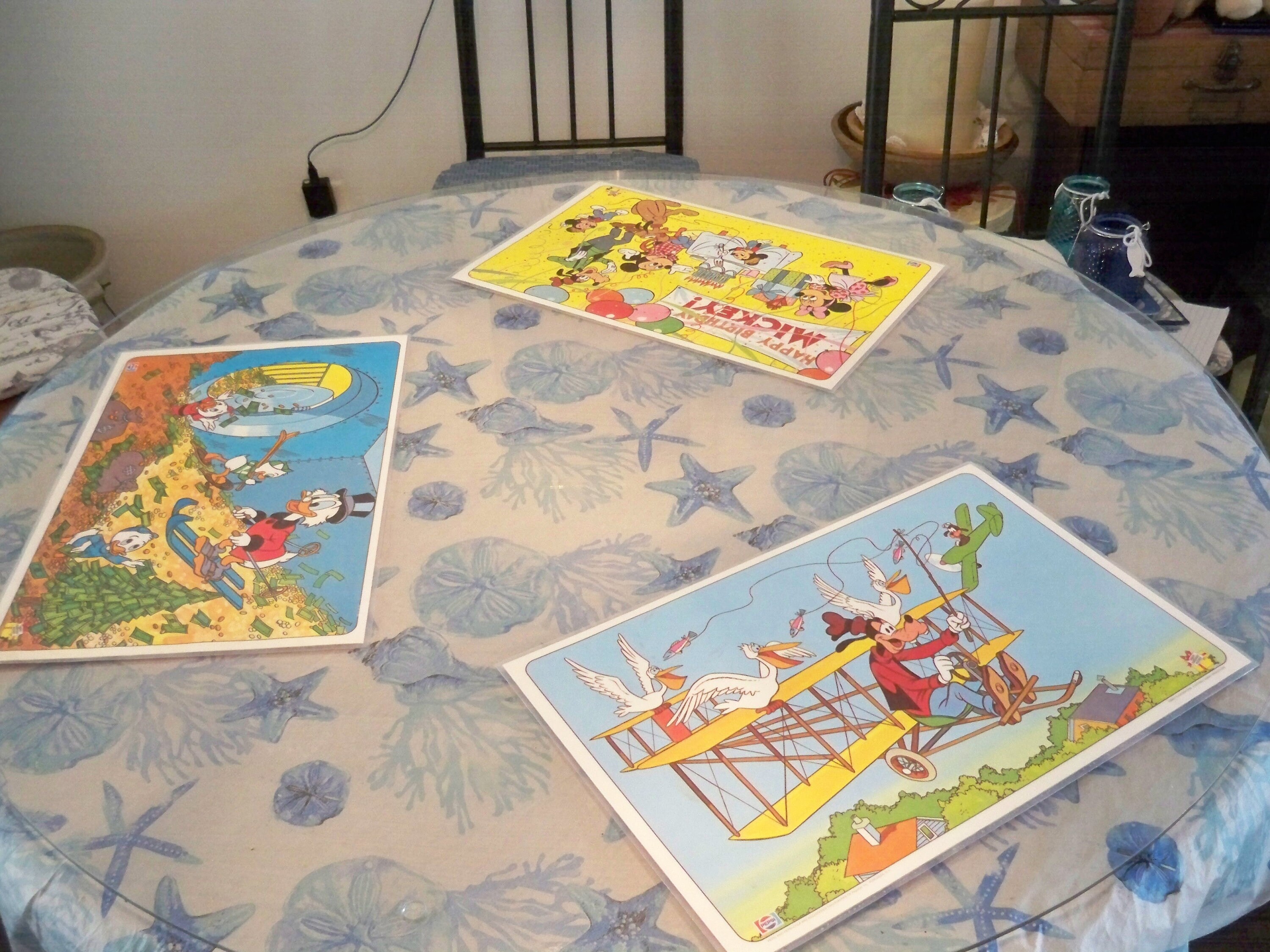 Vintage Disney Pepsico Placemats Mickey Mouse Goofy Daisy, Scrooge Happy Birthday Mickey Set of ...