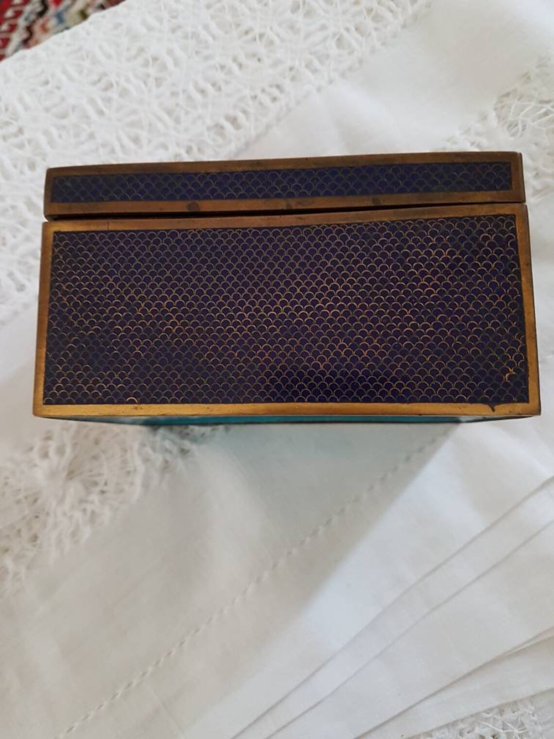 Fishscale Chinese Cloisonne Box - Etsy UK