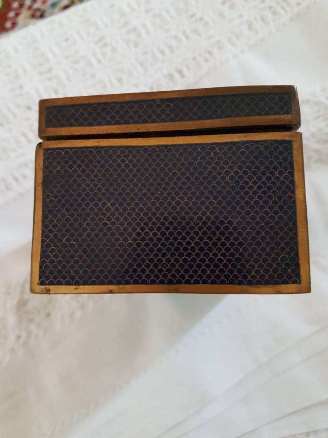 Fishscale Chinese Cloisonne Box | Etsy UK