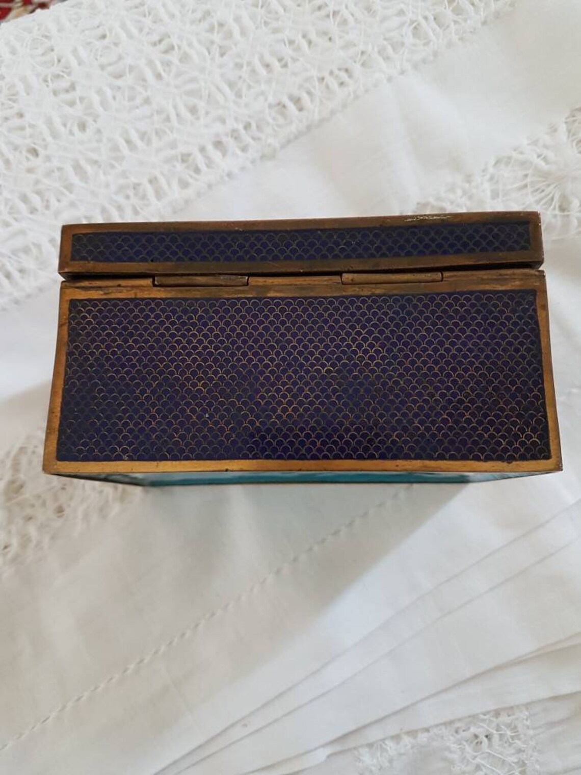 Fishscale Chinese Cloisonne Box - Etsy UK