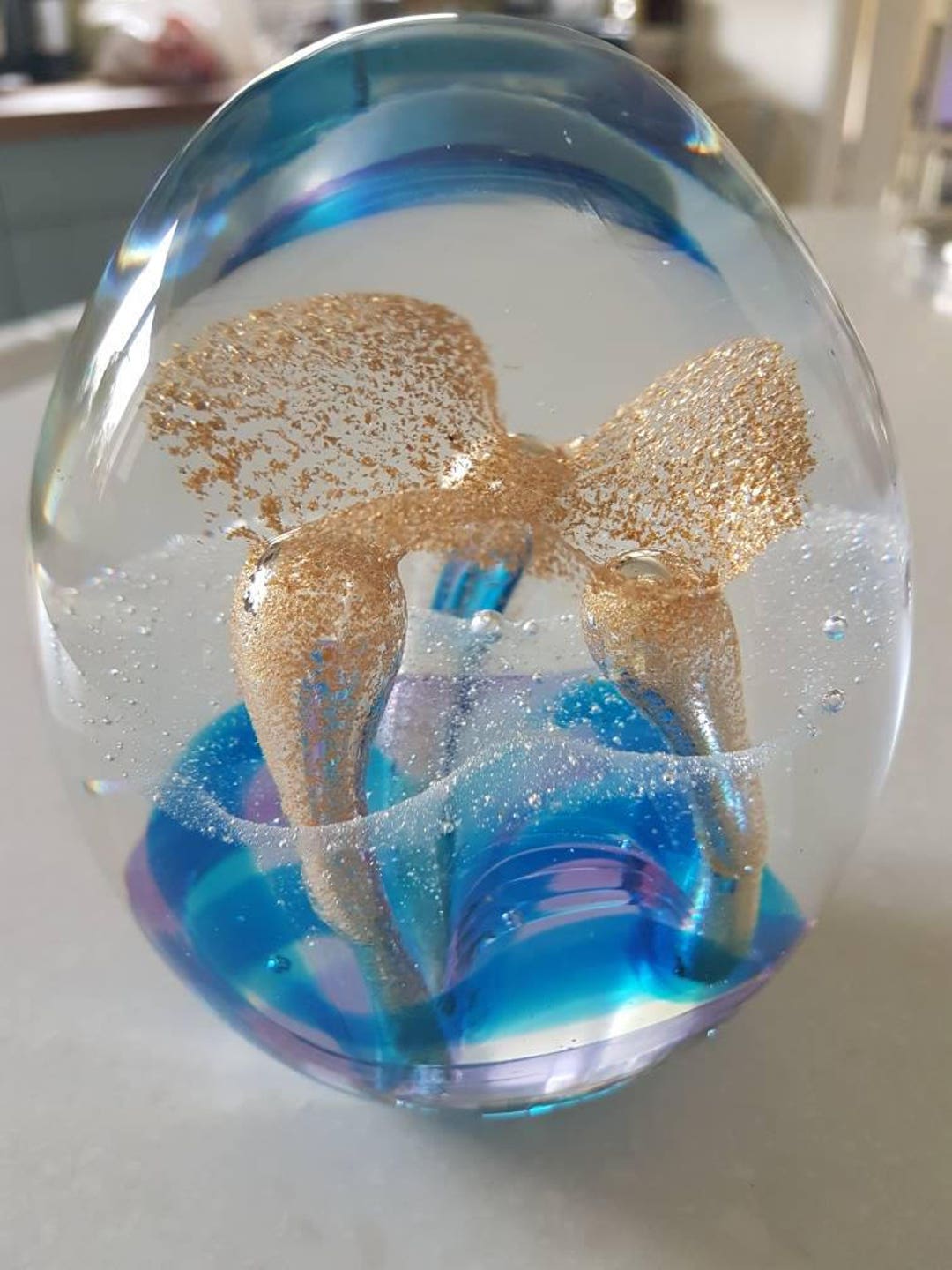 Large Glass Paperweight - Etsy
