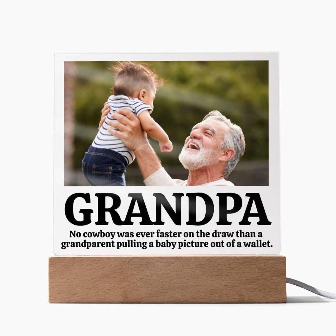 Personalized Grandpa Photo Acrylic Plaque With LED Base - Etsy