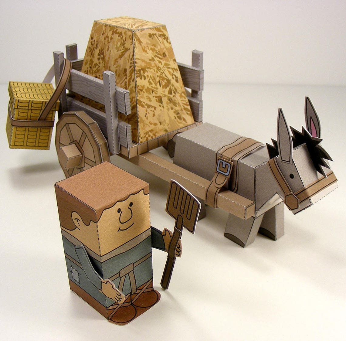 MINIWORLD PAPER TOYS – Donkey Cart – Cut, Assemble and Play. Instant ...