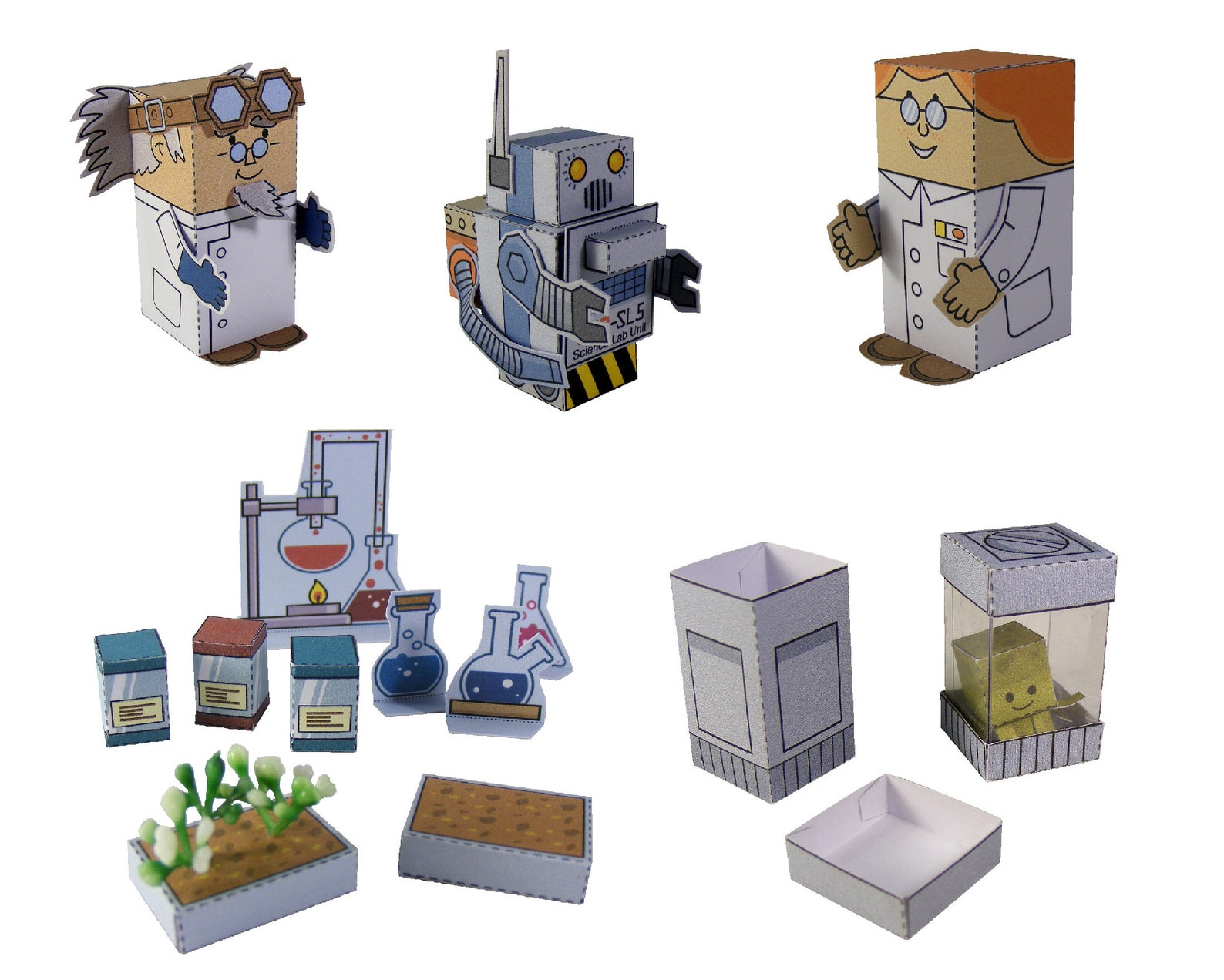Sci-fi Miniworld Papertoys – the Science Lab. Instant Download - Etsy