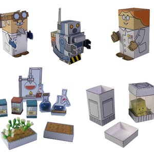 Sci-fi Miniworld Papertoys – the Science Lab. Instant Download - Etsy