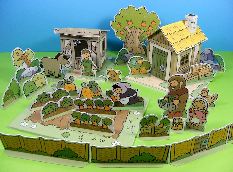 Medieval Village – Vegetable Farm - Cut Out Play Set - Etsy