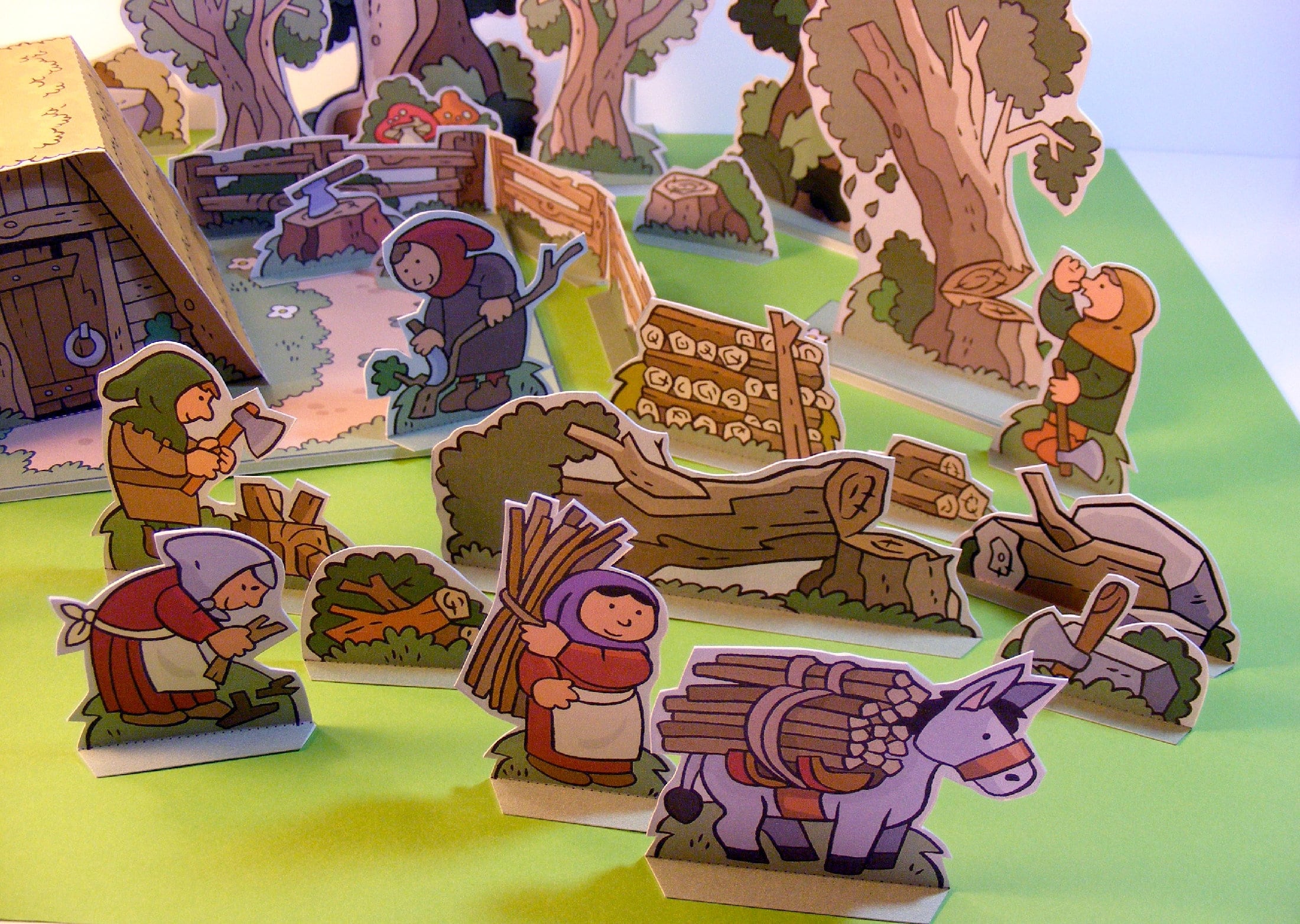 Medieval Village the Woodcutter Cut Out Play Set - Etsy
