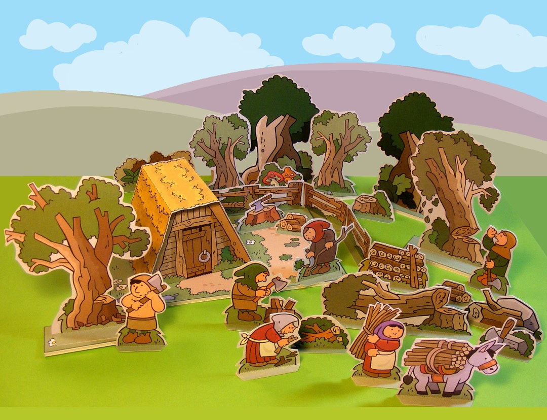 Medieval Village – the Woodcutter – Cut Out Play Set - Etsy