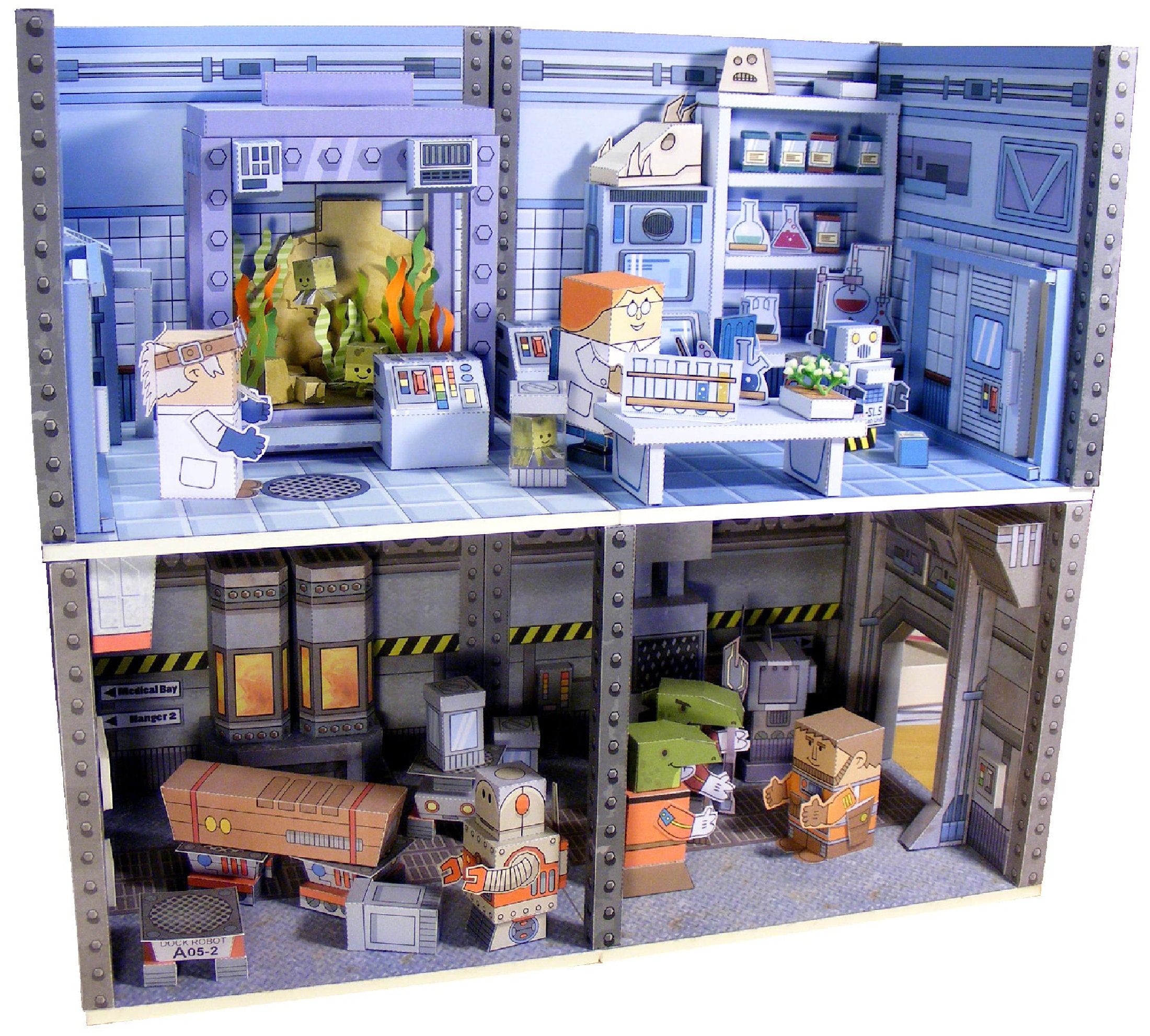 Sci-fi Miniworld Papertoys the Science Lab. Instant Download - Etsy