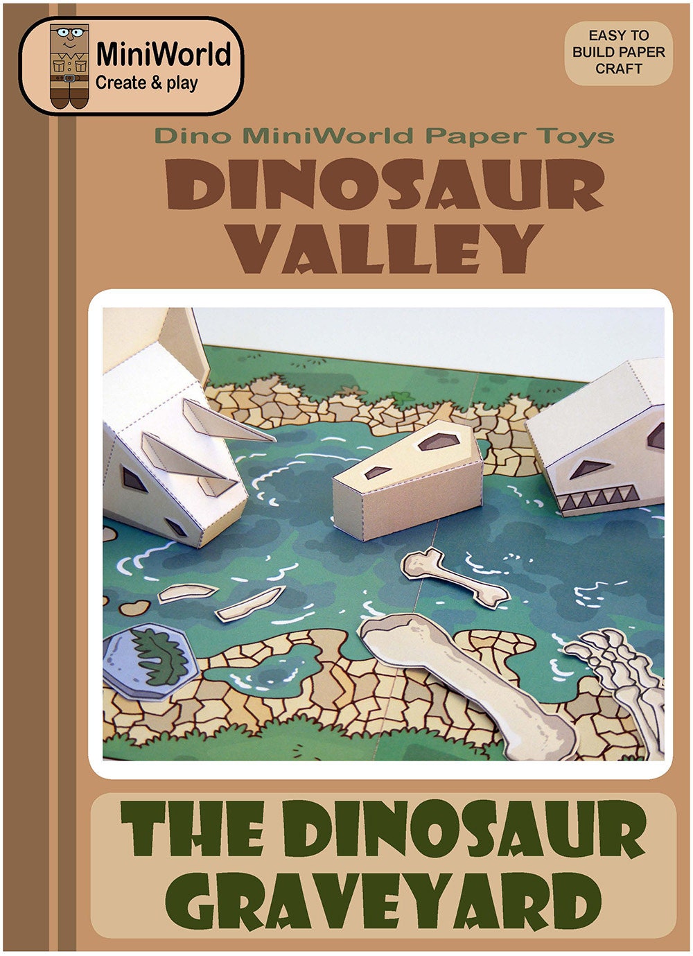 Dino Miniworld Paper Toys - the Dinosaur Graveyard. Cut, Assemble and ...