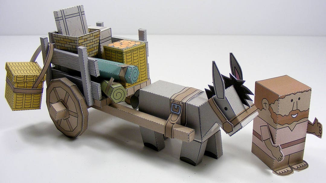 MINIWORLD PAPER TOYS – Donkey Cart – Cut, Assemble and Play. Instant ...