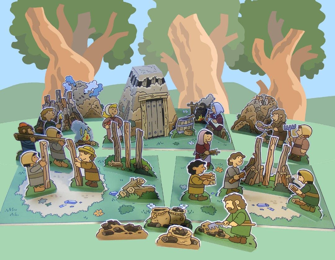 Medieval Village – the Charcoal Burners – Cut Out Play Set - Etsy