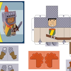 Medieval Knights and Soldiers Mini-people Paper Toys. Cut, Assemble and ...