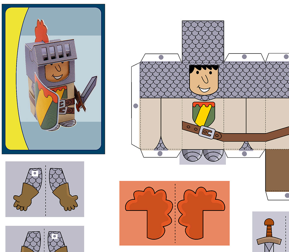 Medieval Knights and Soldier Mini-people Paper Toys. Cut - Etsy