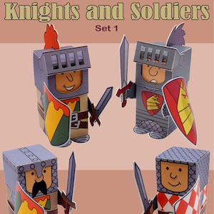 Medieval Knights and Soldiers Mini-people Paper Toys. Cut, Assemble and ...