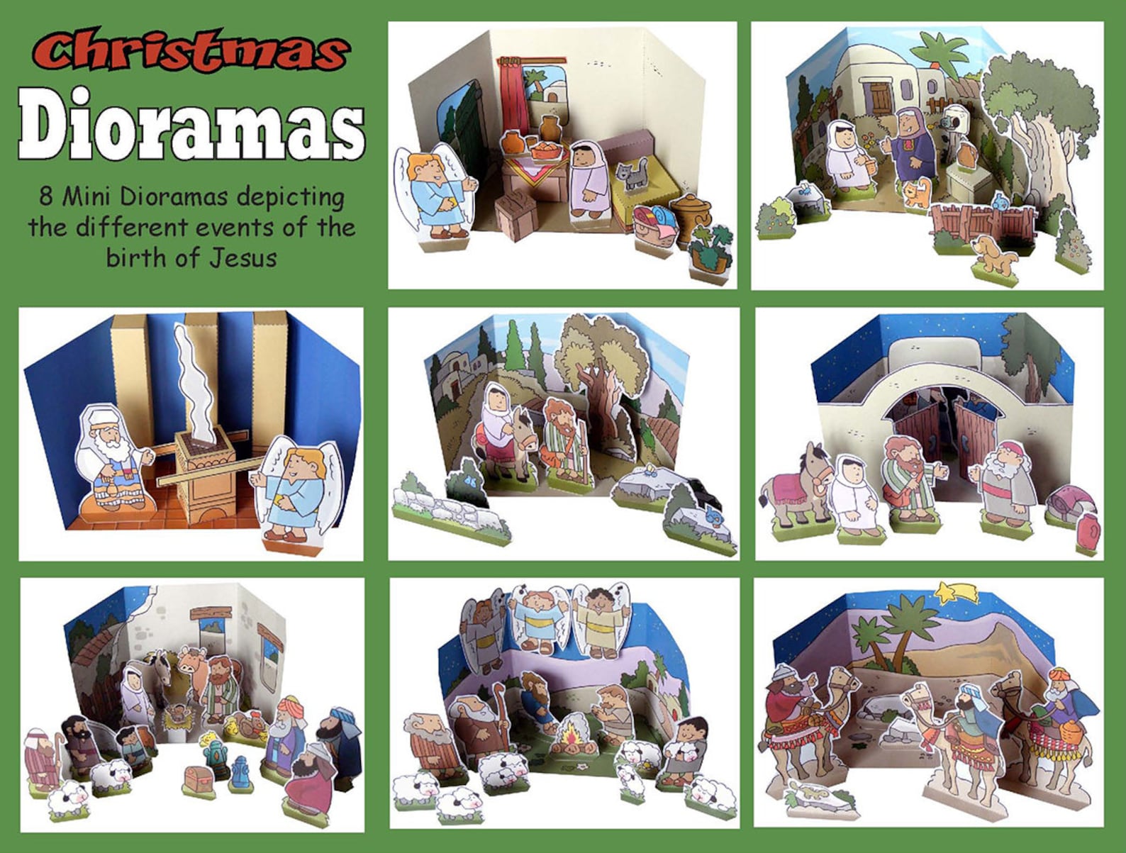 DIY Paper Christmas Dioramas, Christmas Paper Crafts, Nativity, Crèche ...