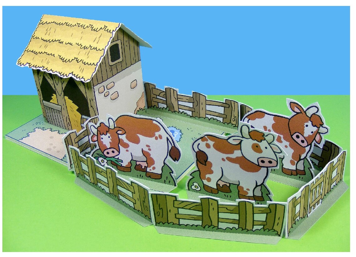 Medieval Village the Farm Cut Out Play Set - Etsy