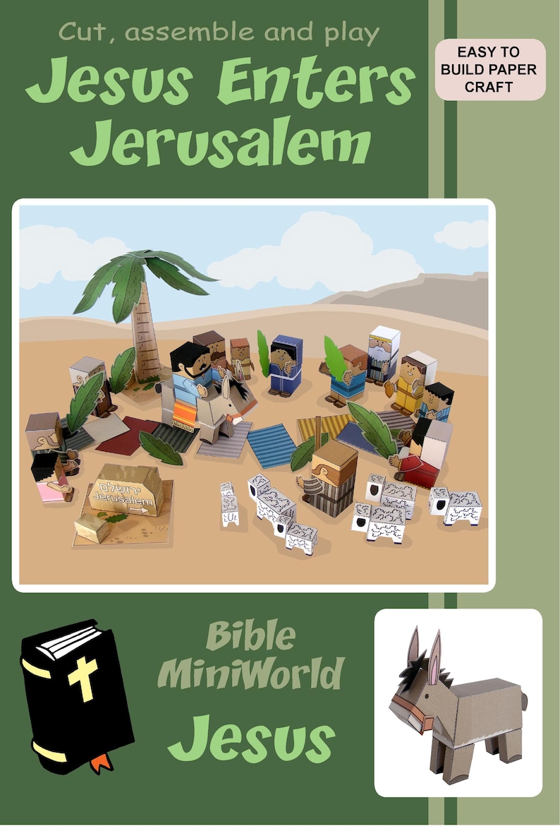 Bible Miniworld Paper Toys – Jesus Enters Jerusalem. Instant Download ...