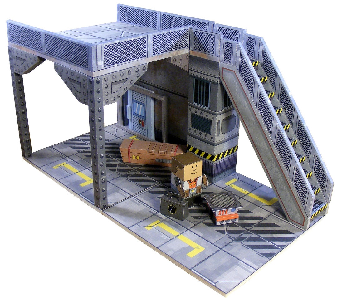 Sci-fi Miniworld Paper Toys – the Stairs. Instant Download - Etsy