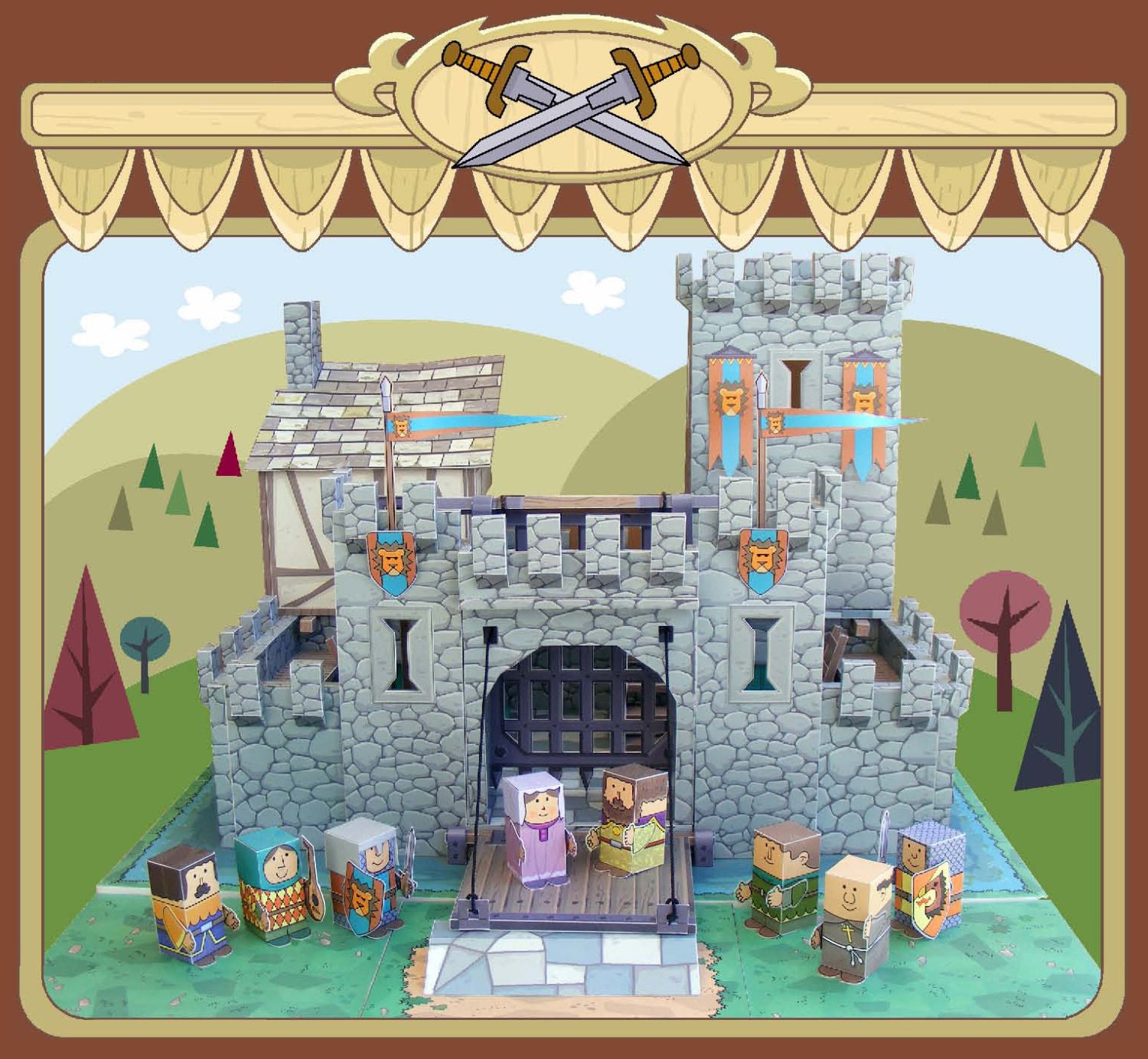 Castle Miniworld Paper Toys. Cut, Assemble and Play. Instant Download ...