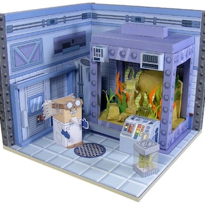 Sci-fi Miniworld Papertoys – the Science Lab. Instant Download - Etsy