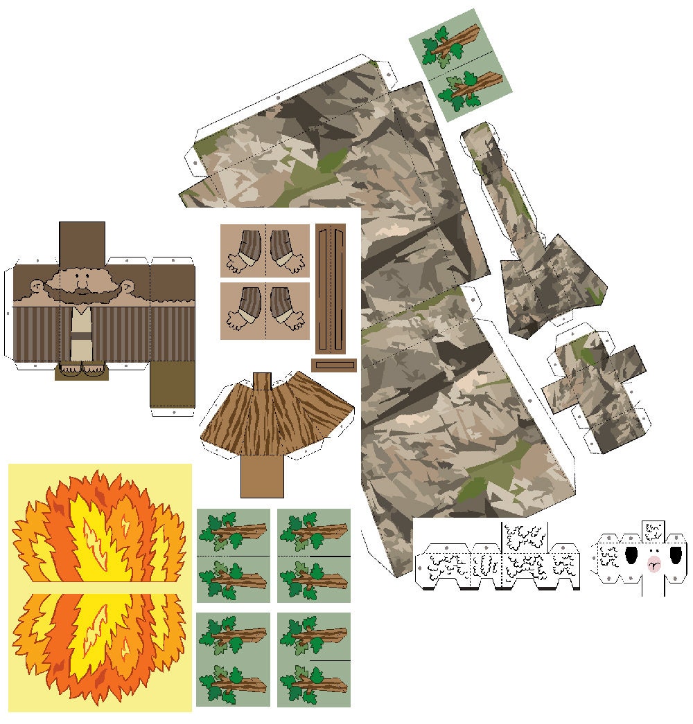 Bible Miniworld Paper Toys - the Burning Bush - Cut, Assemble and Play ...