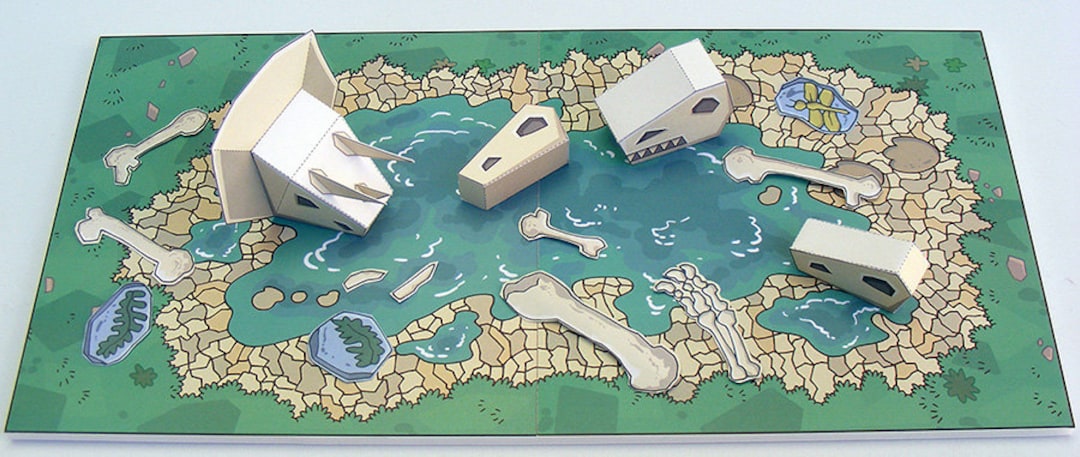 Dino Miniworld Paper Toys - the Dinosaur Graveyard. Cut, Assemble and ...