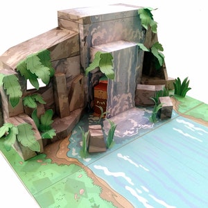 DINO MINIWORLD PAPERTOYS – the Waterfall – Cut, Assemble and Play ...