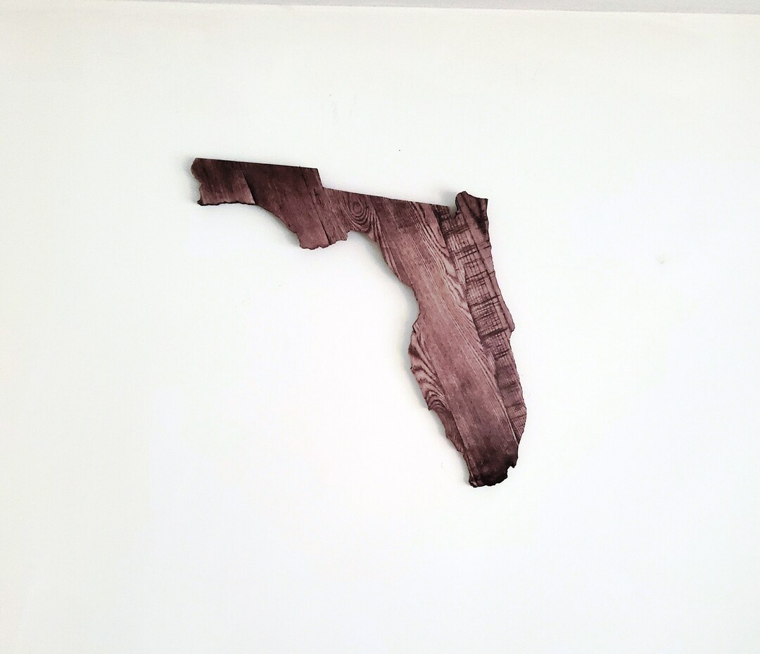 Nutmeg Stained Wood Map of Florida 17x18 Florida Gators FL Reclaimed ...