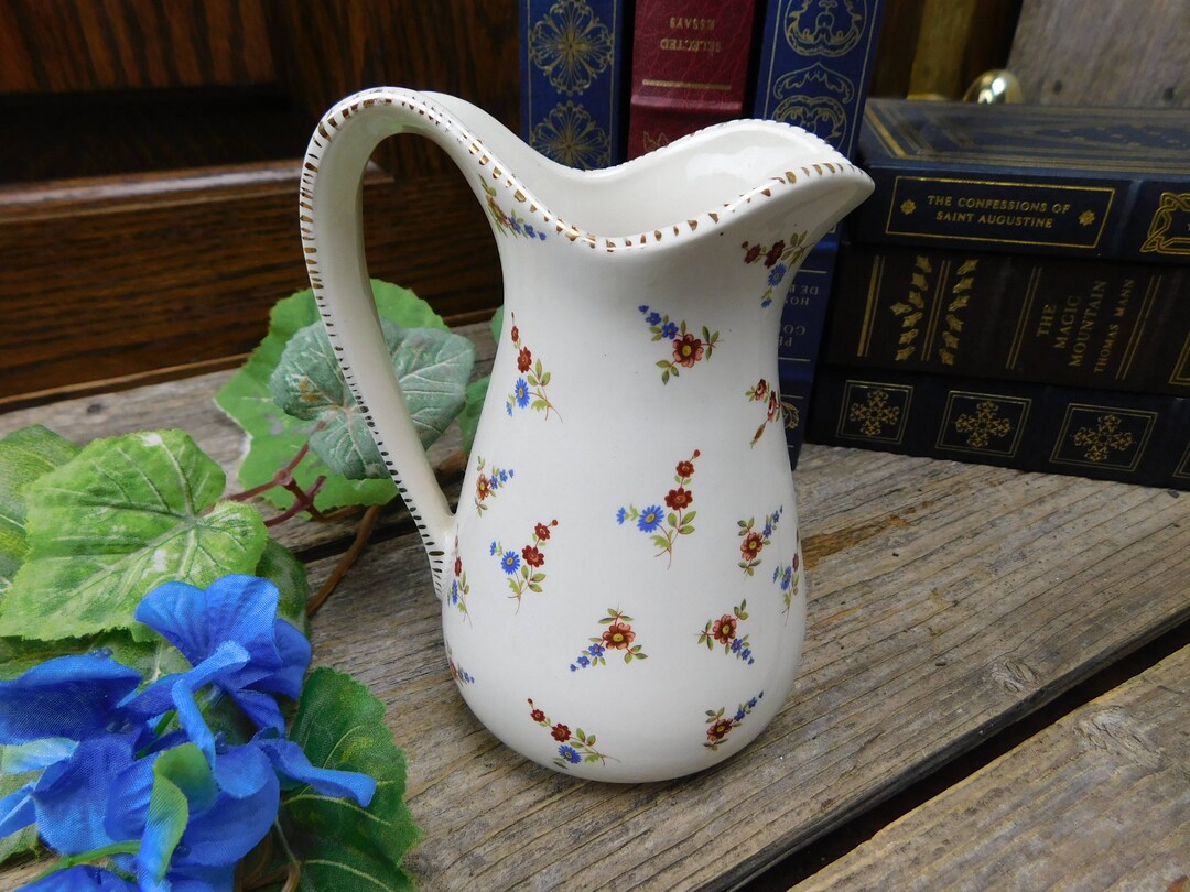 Vintage Red Wing Small Cream Pitcher Scattered Flowers - Etsy