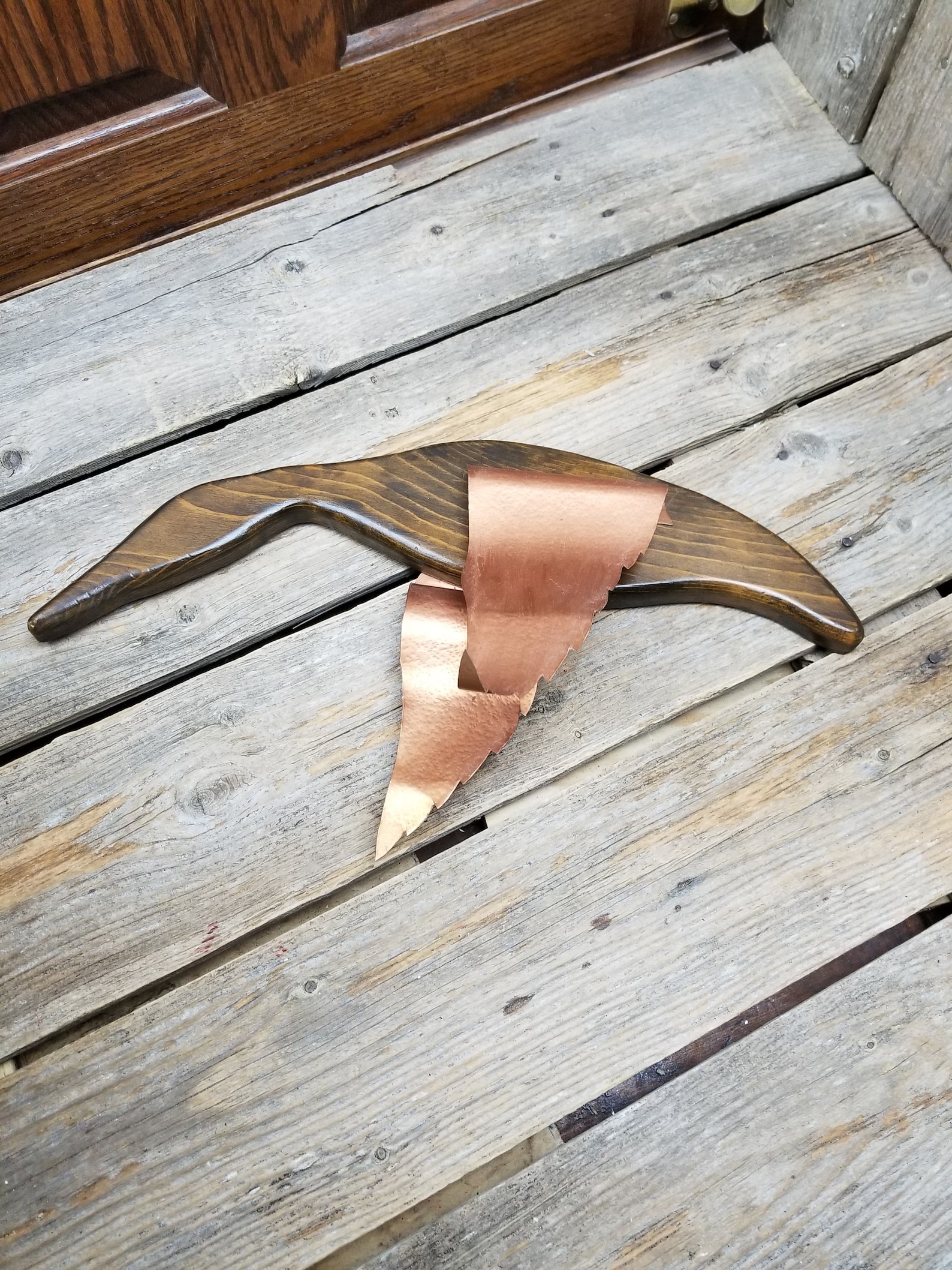 Mid Century Wood and Copper Flying Ducks Wall Decor Vintage | Etsy