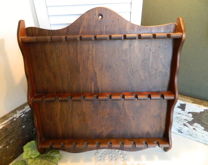 Vintage Wood Collector Spoon Wall Display Rack - Etsy