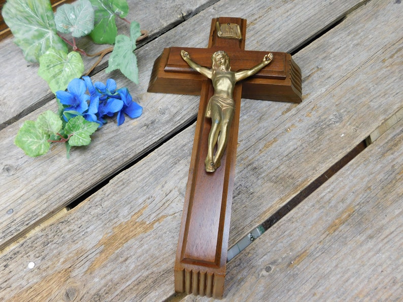 Antique Wooden Divinity Last Rites Catholic Cross | Etsy