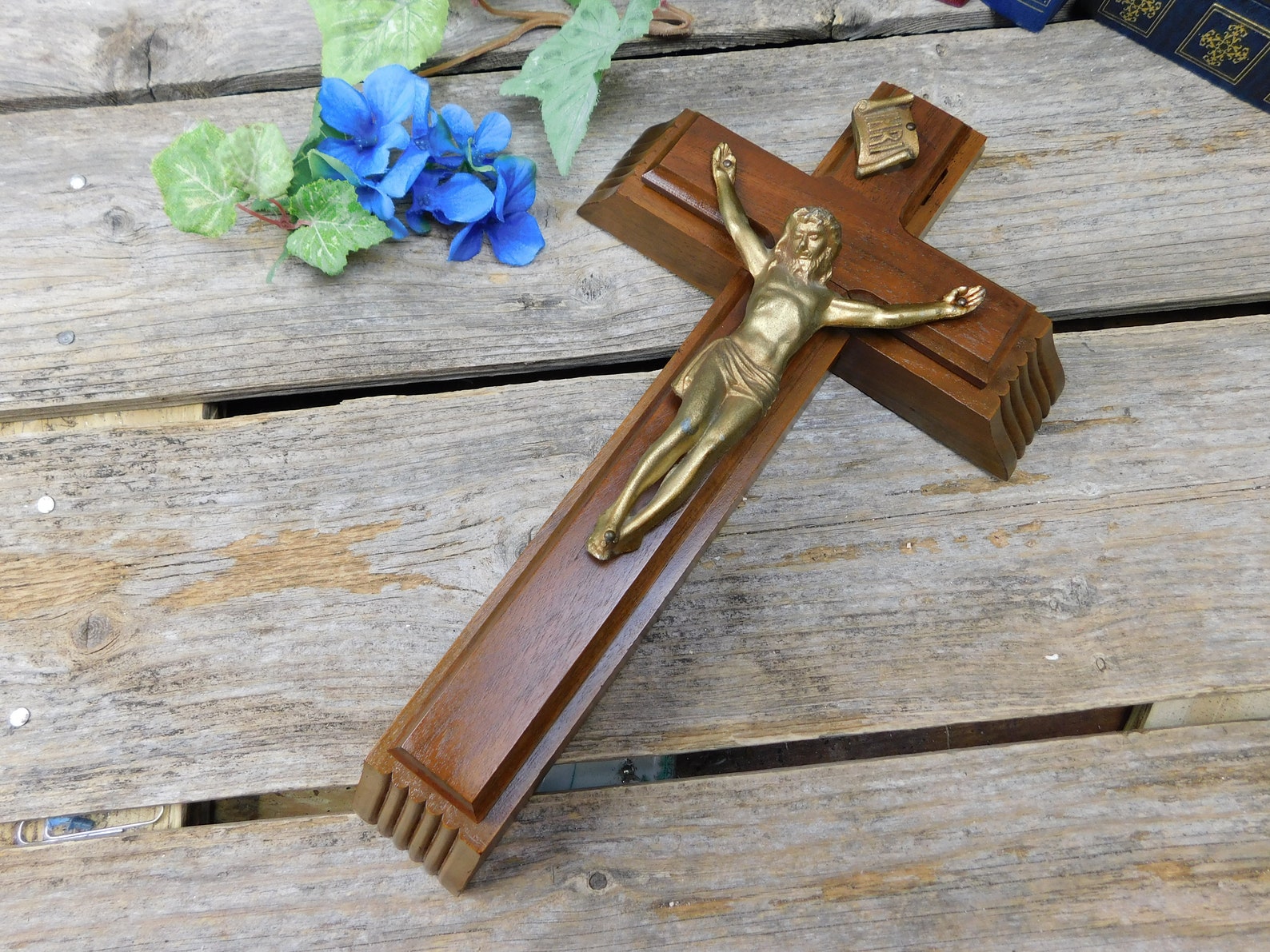 Antique Wooden Divinity Last Rites Catholic Cross | Etsy