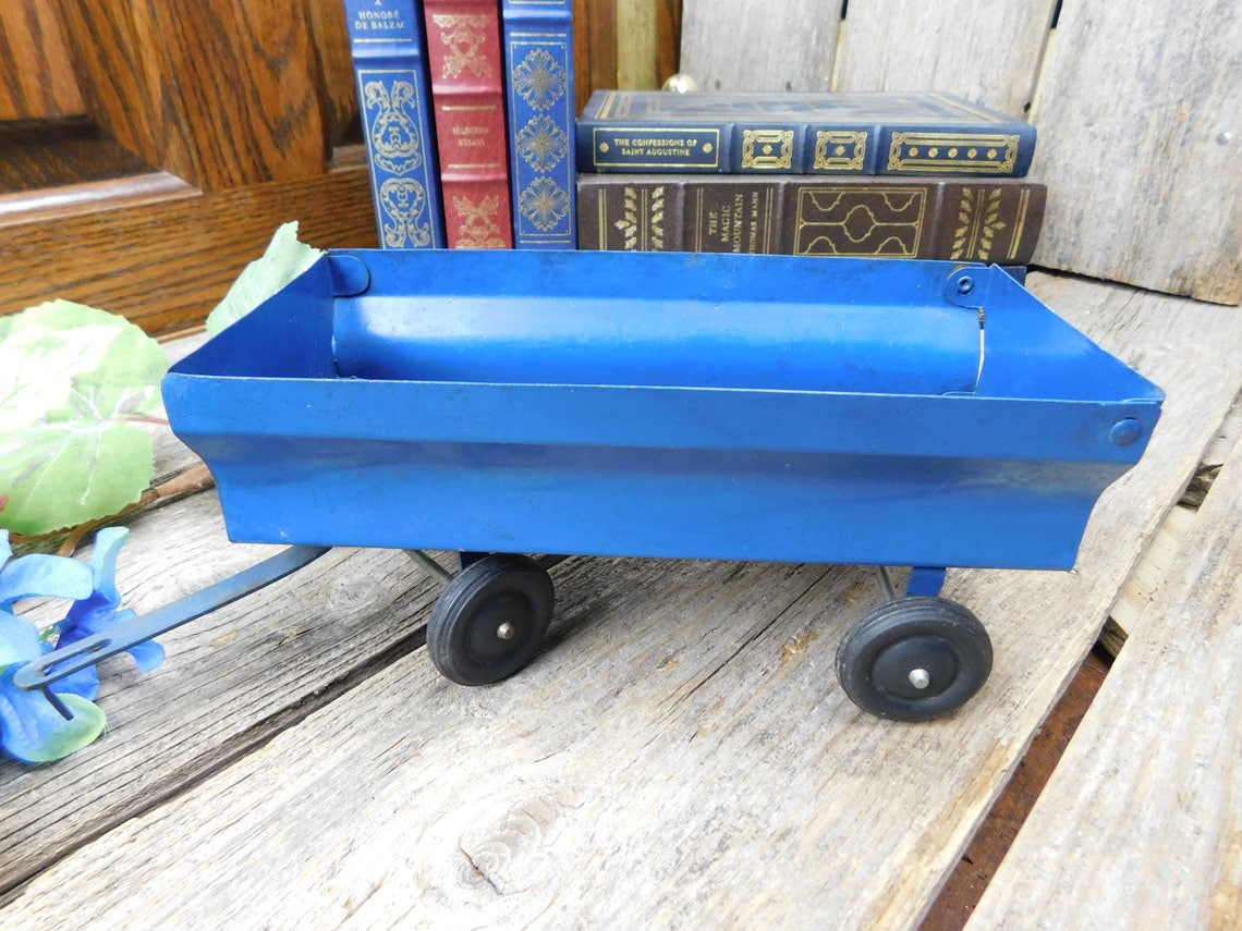 Vintage Mid Century Toy Blue Metal Farm Trailer ERTL Co - Etsy