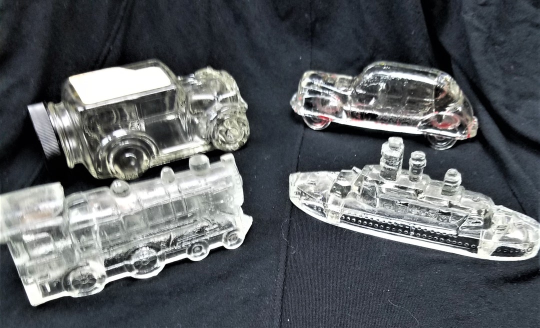 Lot of Vintage Glass Candy Containers Locomotive Engine Train 888 ...