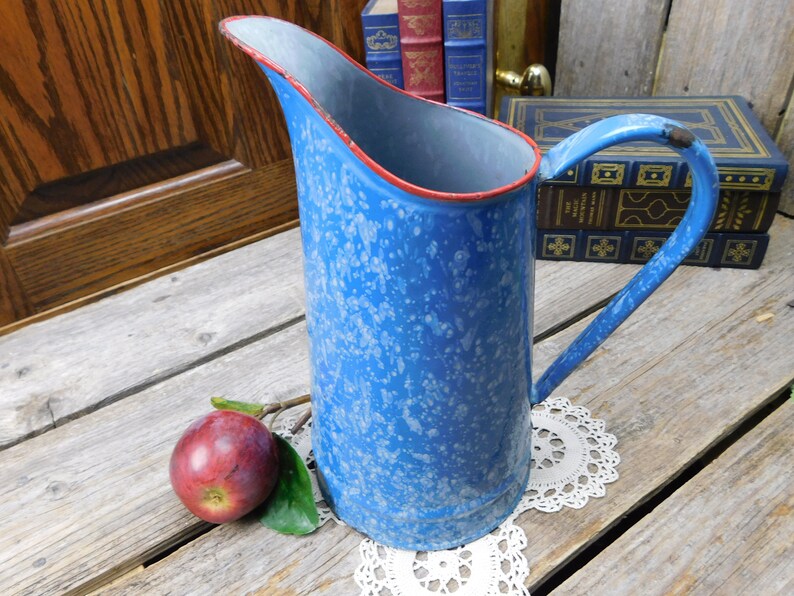 Rare Antique French Blue and White Spatterware Graniteware - Etsy