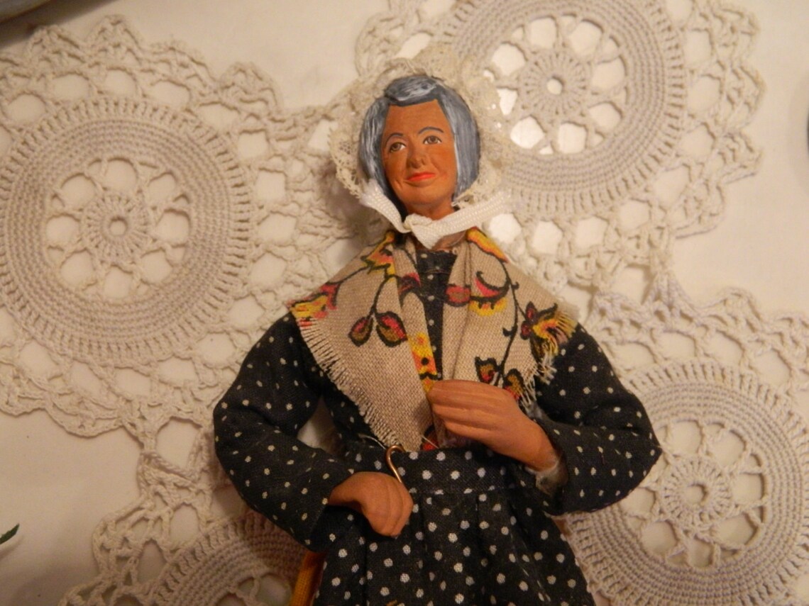 Vintage French Santon Clay Collectors Figurine Peasant Woman - Etsy