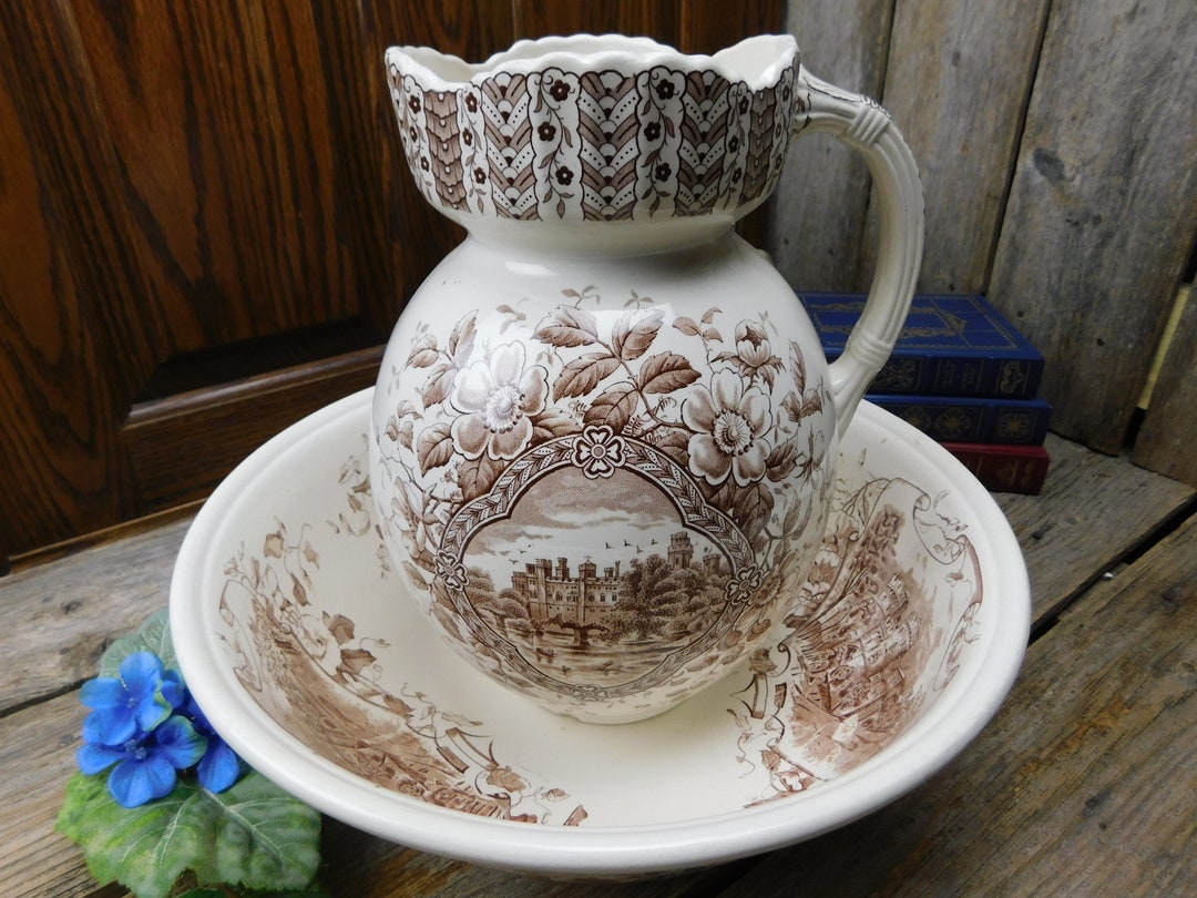 Antique Pitcher Whitaker and Co. Hanley Warwick Pattern - Etsy