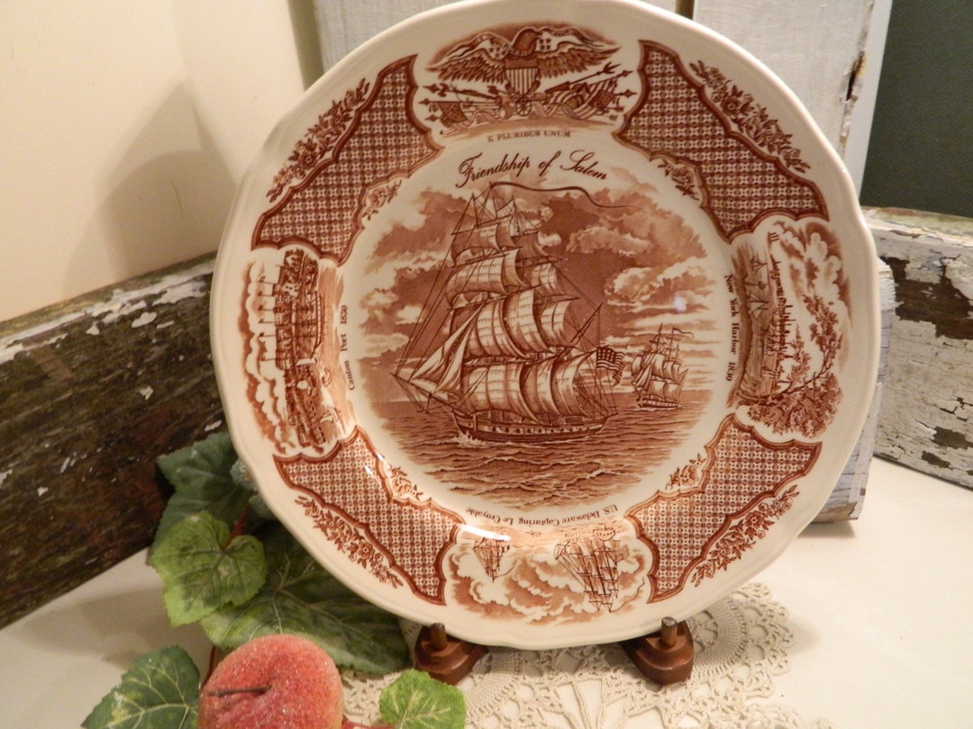 Set of 4 Fair Winds Dinner Plates Historical Scene of - Etsy