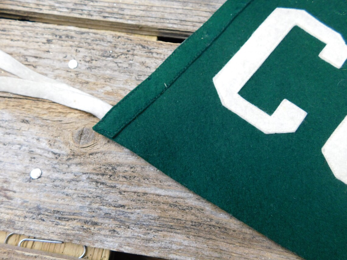 Vintage Mid Century Heavy Wool Pennant Applique Letters - Etsy