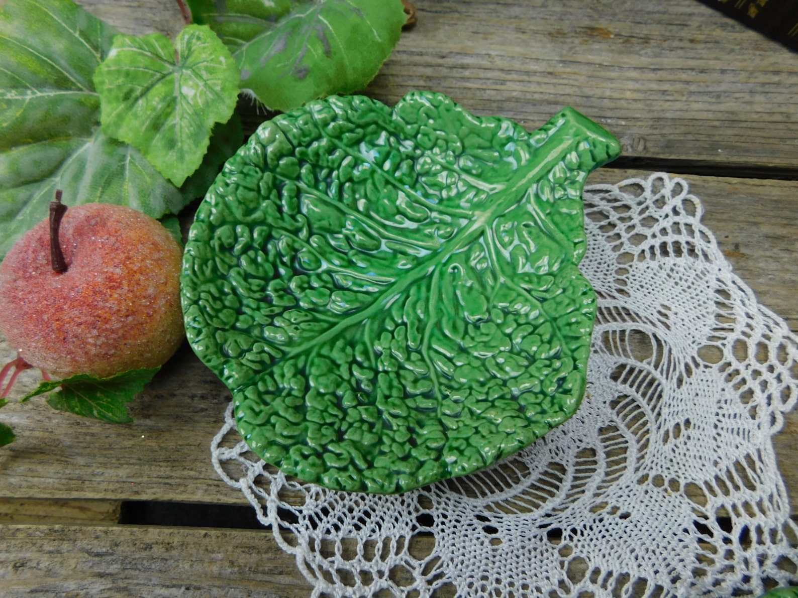 On Sale......set of 2 Handmade Cabbage Leaf Condiments Bowls | Etsy