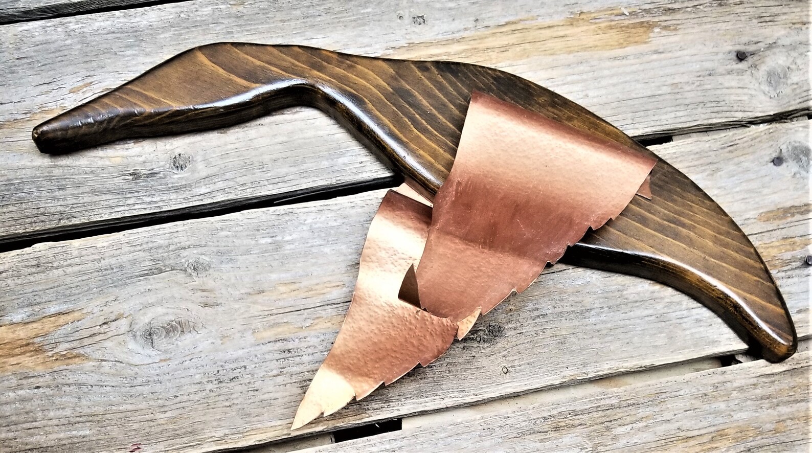 Mid Century Wood and Copper Flying Ducks Wall Decor Vintage | Etsy