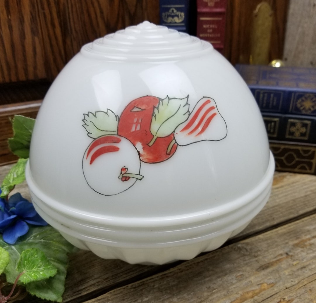 Vintage Mid Century Milk Glass Kitchen Ceiling Light Fixture Globe ...